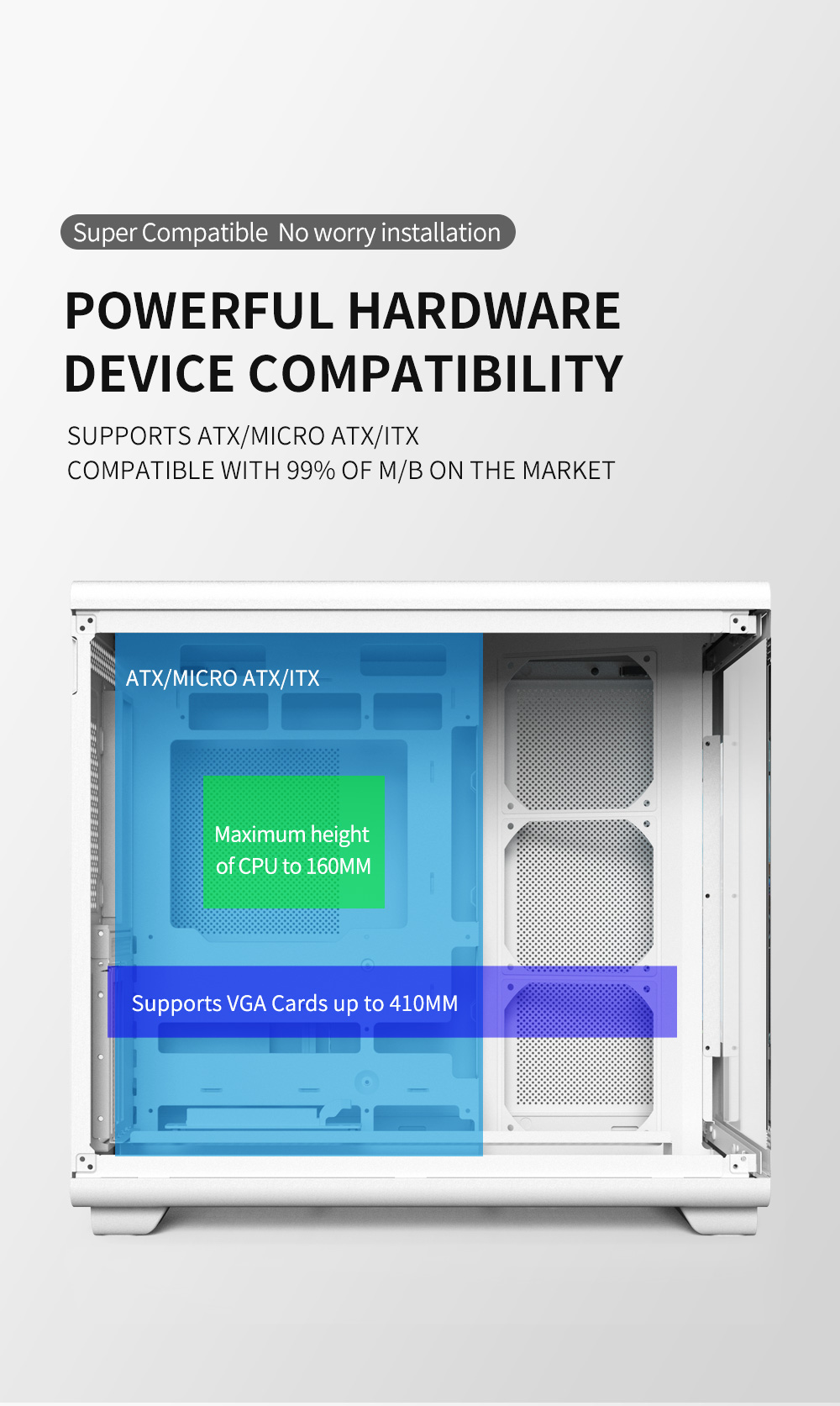 Acer Seaview Palace Pro Gaming PC Case With Argb 4Pcs Fan Screen ...