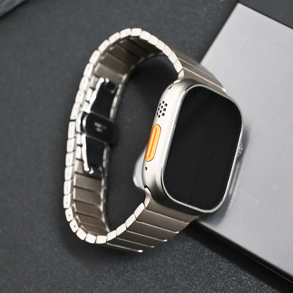 Titanium color band For iWatch Ultra 2 49mm 10 9 8 7 5 4 se 6 loop for ...