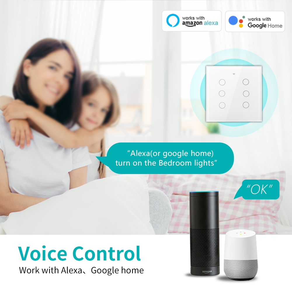 New Tuya Smart Wifi Light Switch 4x4 for Brazil, Touch Panel Wall ...