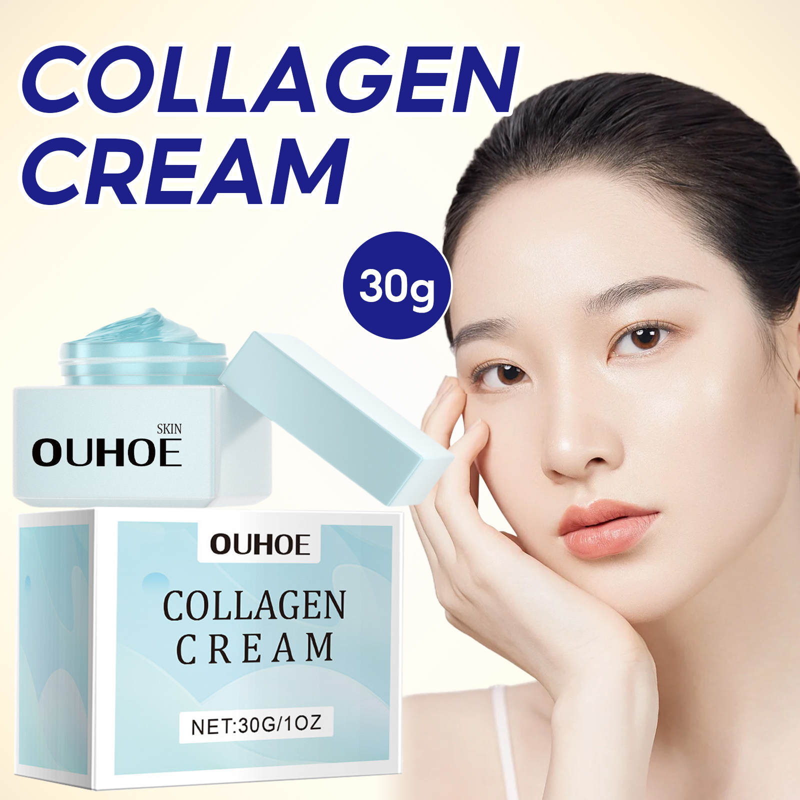 OUHOE Collagen Facial Cream 30g Deep Moisturizing Hydrating Relieve ...