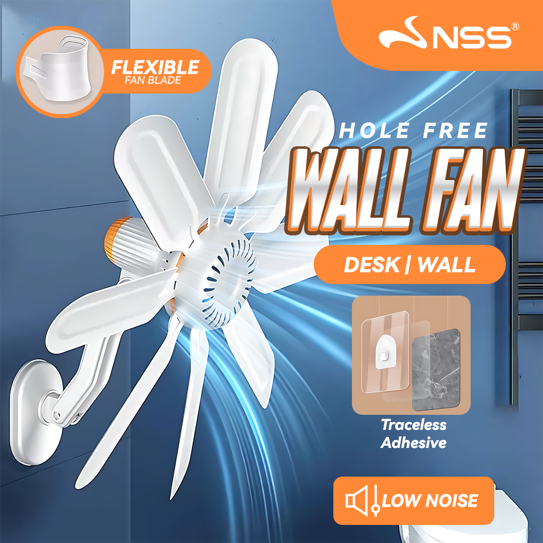 NSS Wall Fan Electric Desk Cooling Fan Flexible 8Blade Home Desk Fan ...