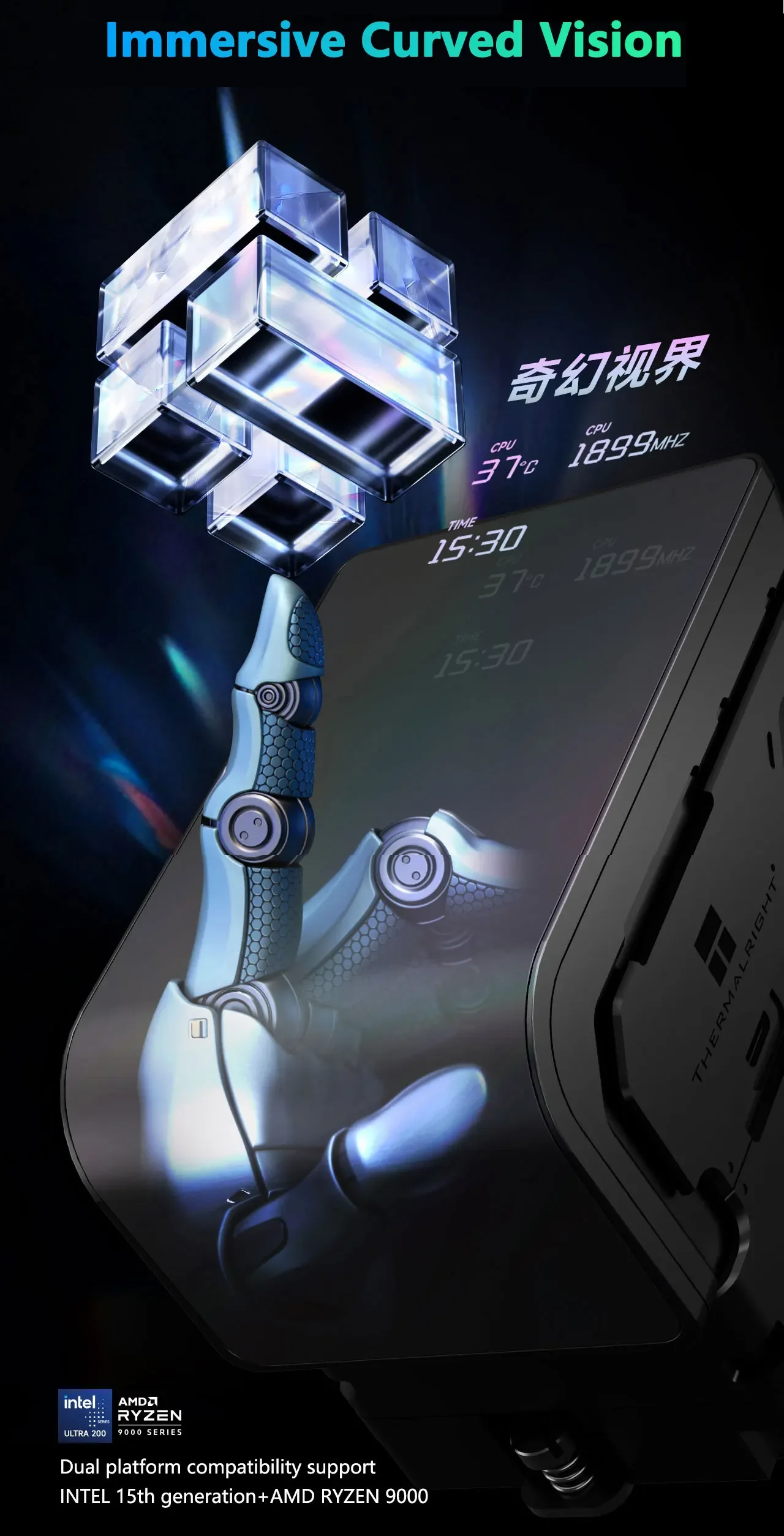 Thermalright Wonder Vision 360 UB ARGB CPU Water Cooler 6.67-inch LCD ...