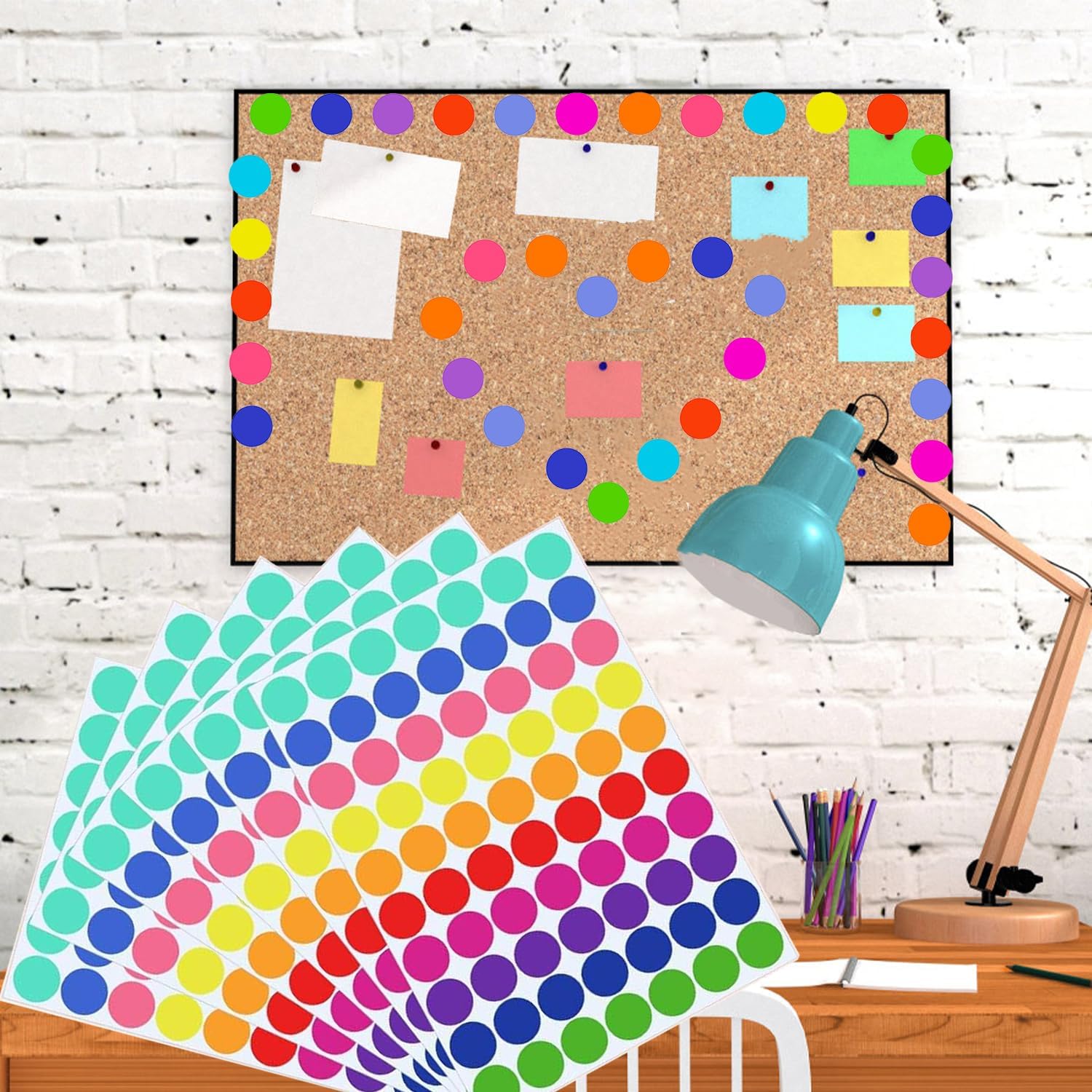 350PCS Colored Dot Stickers Round Color Coding Labels Polka Circle Dot Label Sticker for Office ...