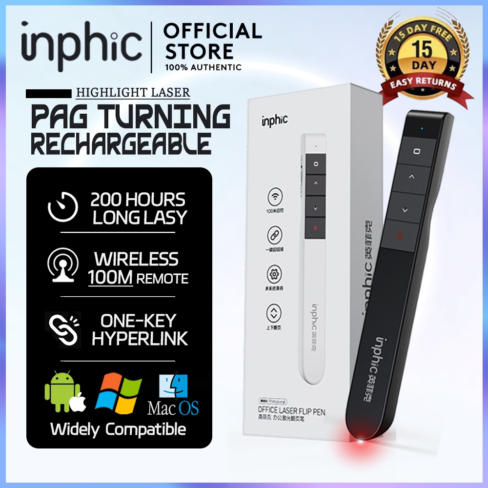 INPHIC Wireless Presentation Clicker Powerpoint Pen USB Remote Control ...
