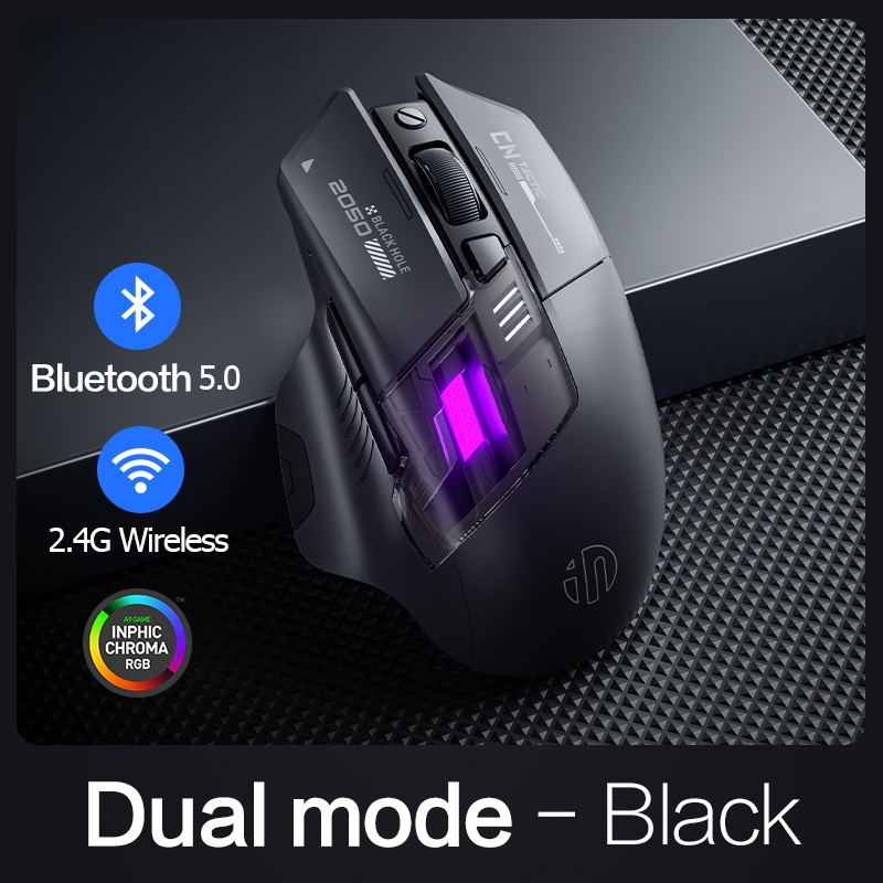 INPHIC A9 RGB Wireless Mouse Rechargeable 2.4GHz / Bluetooth5.0 ...