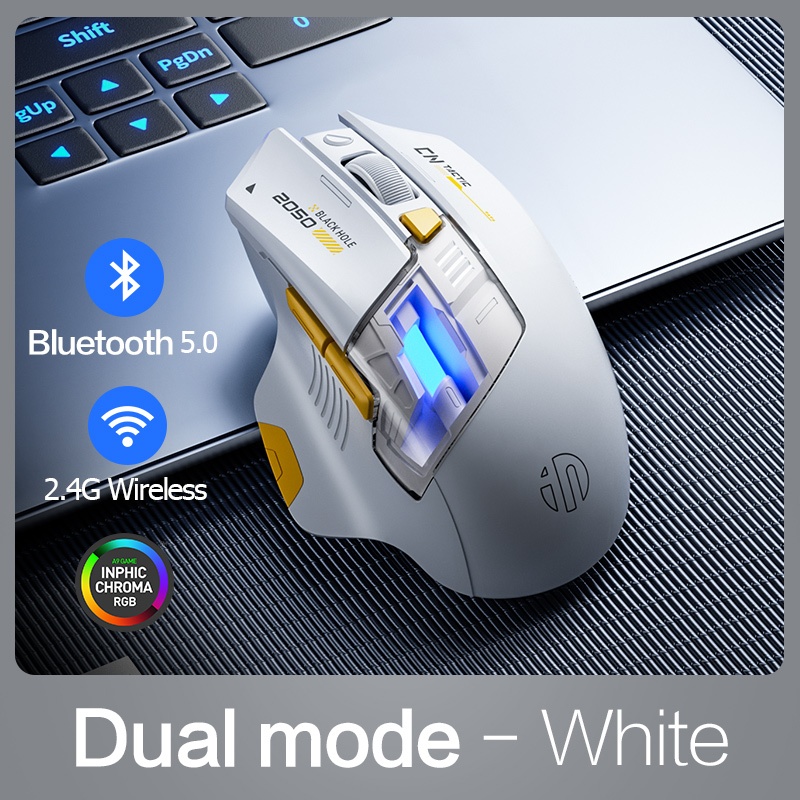 INPHIC A9 RGB Wireless Mouse Rechargeable 2.4GHz / Bluetooth5.0 ...