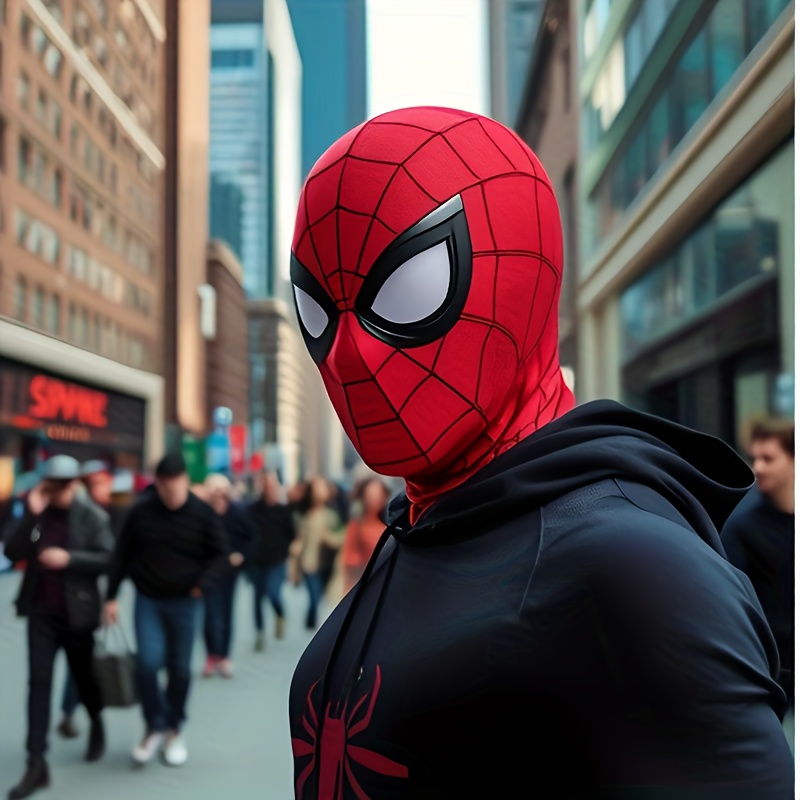 MARVEL Spider-Man LED Mask with Moving Eyes - Adult Cosplay Costume ...