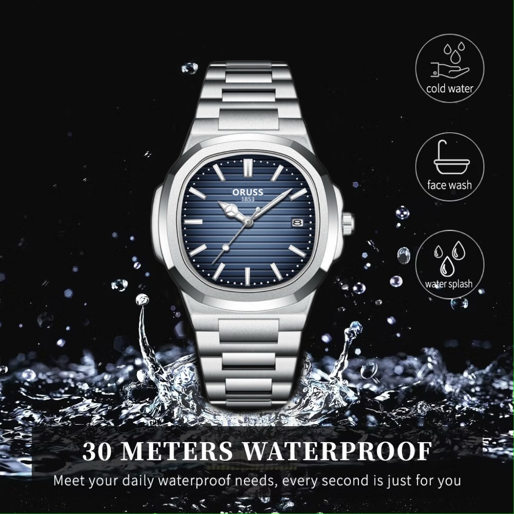 [Gift][With Box]ORUSS Original Brand Men Luxury Waterproof Stainless ...