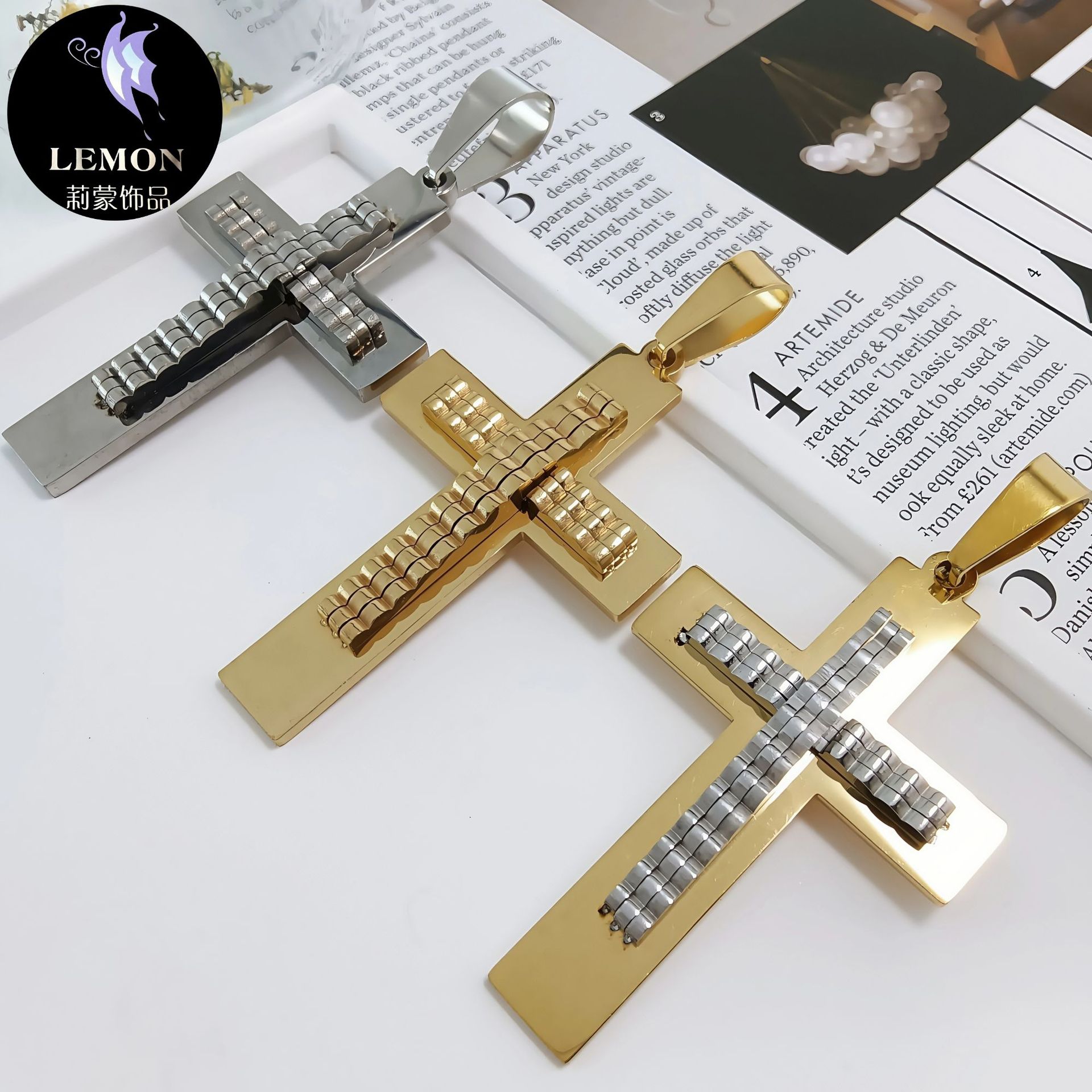 Titanium Steel Cross Necklace for Men - Handcrafted Pendant | Shopee ...