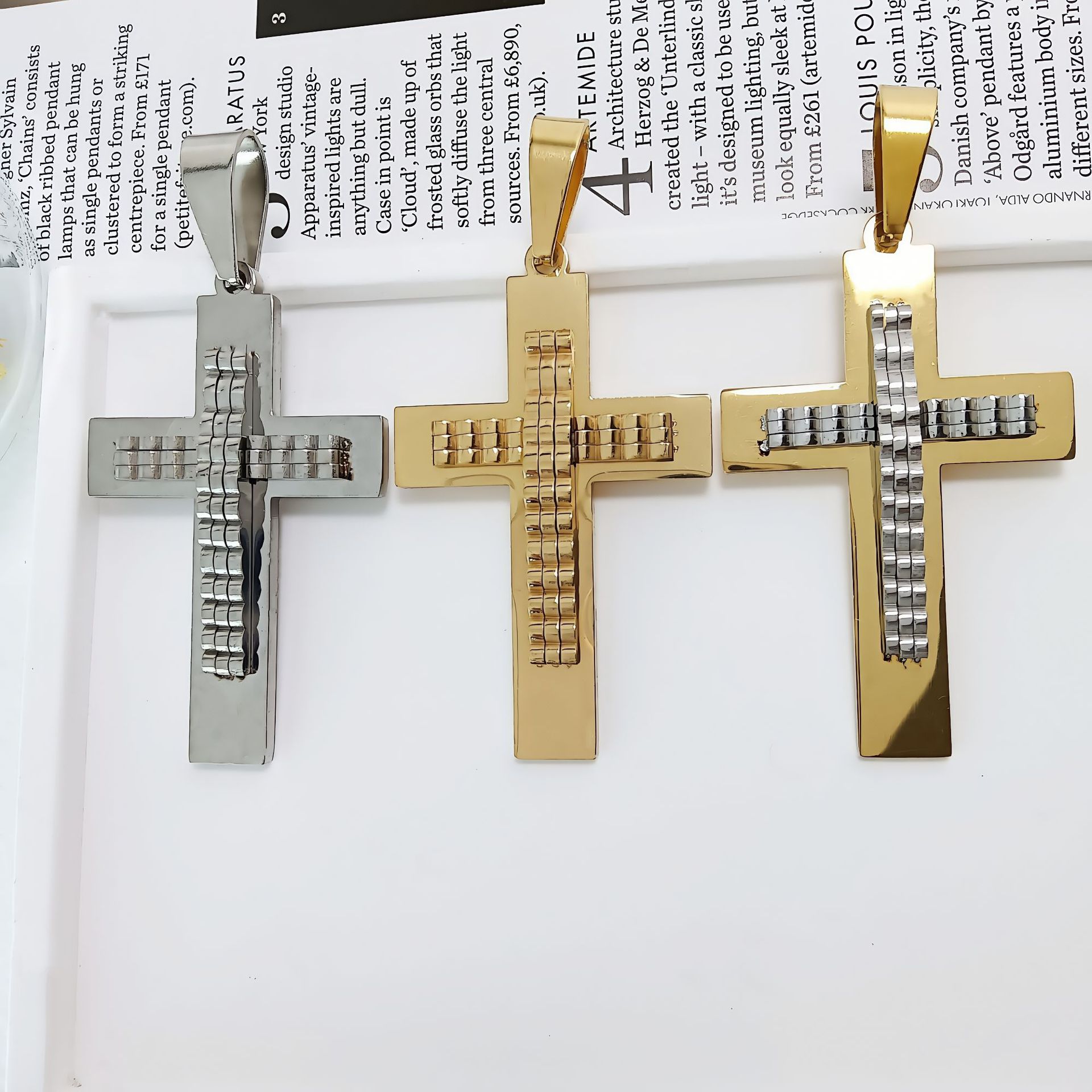 Titanium Steel Cross Necklace for Men - Handcrafted Pendant | Shopee ...