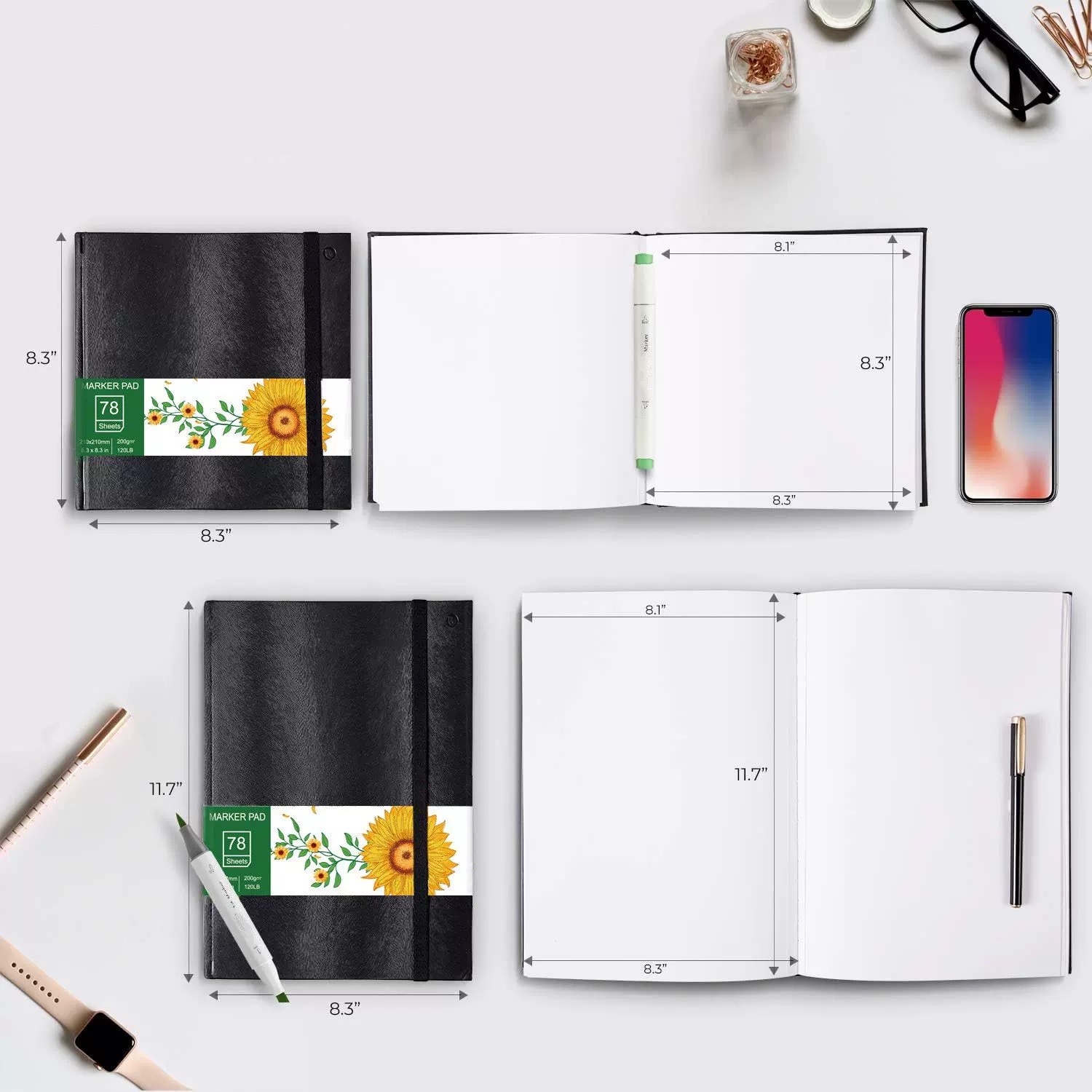 Marker Pad 78 Sheets 24K/A4 Professional Marker Paper 200GSM Sketch ...