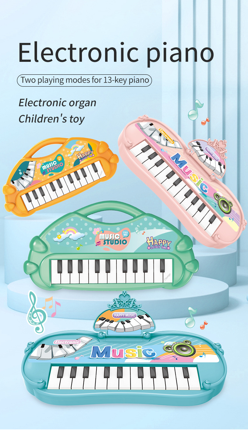 iBliver Toddler Piano Toy Keyboard, 13 Keys Toy Piano for Baby ...