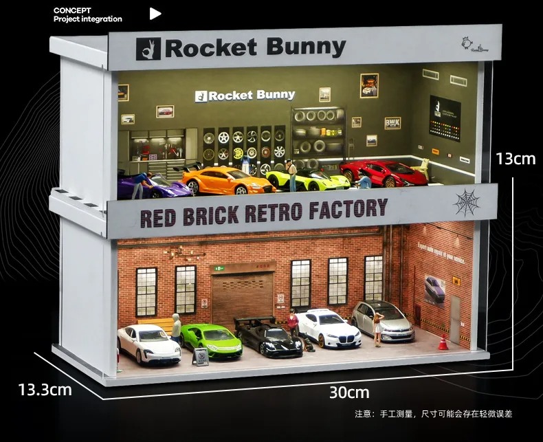 Diorama 1/64 Parking Lot for Car Model Garage Scene Lighting Version ...