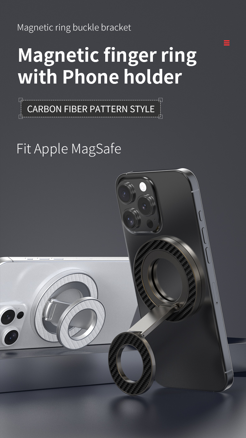Double Magnetic Cell Phone Ring Holder Compatible with iPhone 16 12 13 ...
