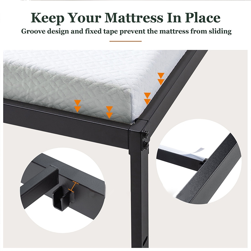 EXINHOME Lron Bed Frame Heavy Duty Bed Metal Bed Frame Steel Frame Bed ...