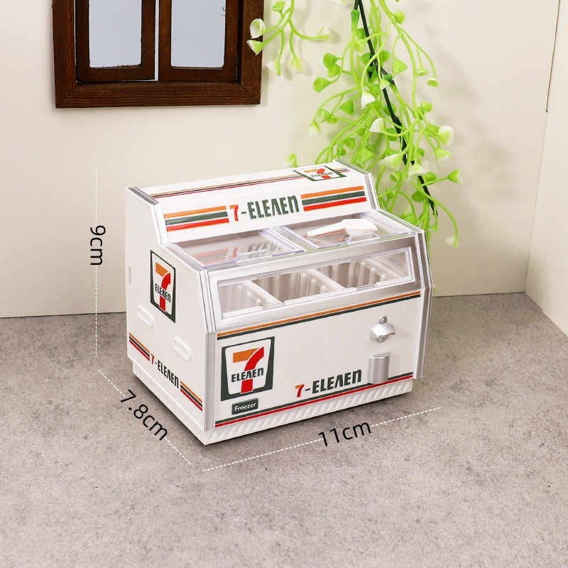 711 Convenience Store Miniature Horizontal Freezer Refrigerator ...