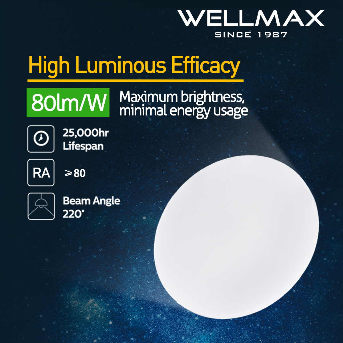WELLMAX 3 Colors Ceiling Light Adopt SAMSUNG LED Chip Surface 20W-45W ...