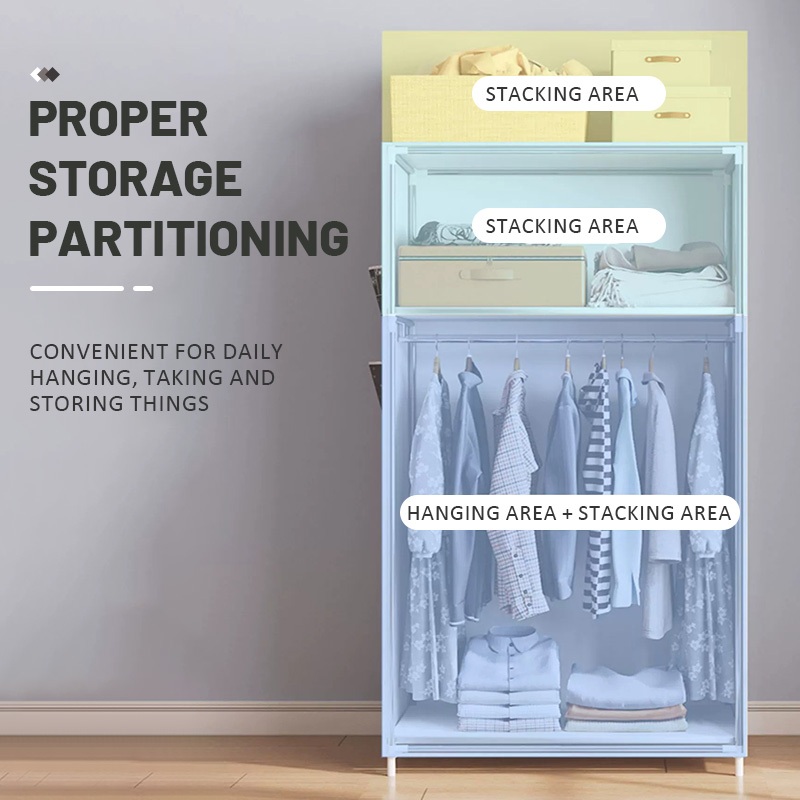 COD⚡Wardrobe Clothes Storage Cabinet Multi-layers Organizer Clothes ...