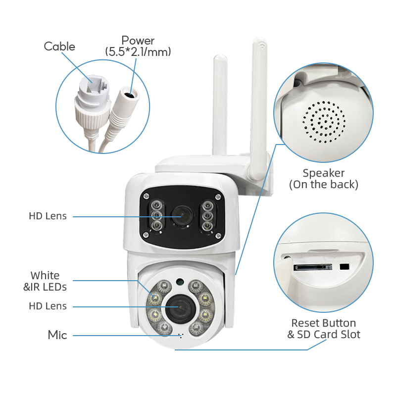 V380 PRO BP3 1080P Dual Lens Security IP CCTV Camera Wireless Outdoor ...
