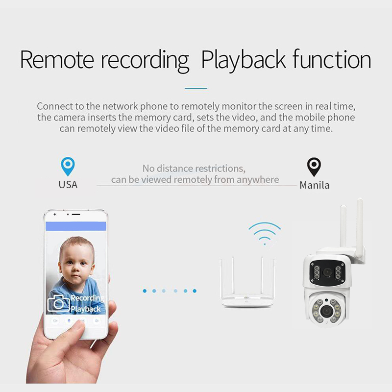 V380 PRO BP3 1080P Dual Lens Security IP CCTV Camera Wireless Outdoor ...