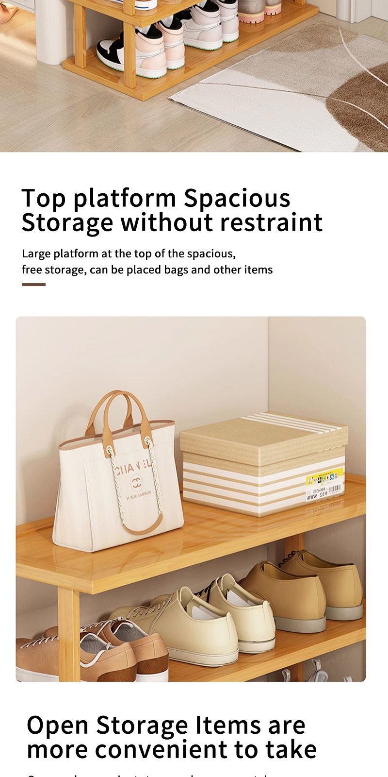 2-9 Layers Shoe Rack Organizer Bamboo Stackable DIY Bamboo Shoe Rack ...