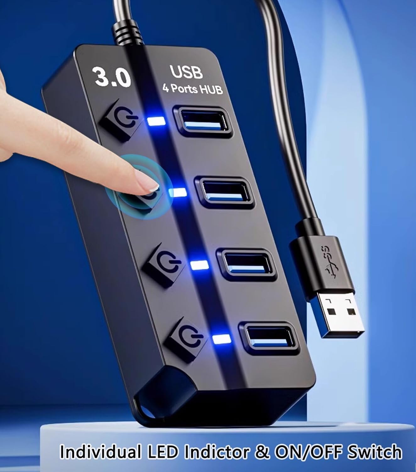 Multi USB HUB USB3.0 2.0 Hub Splitter Use Power Adapter 4 Port Expander ...