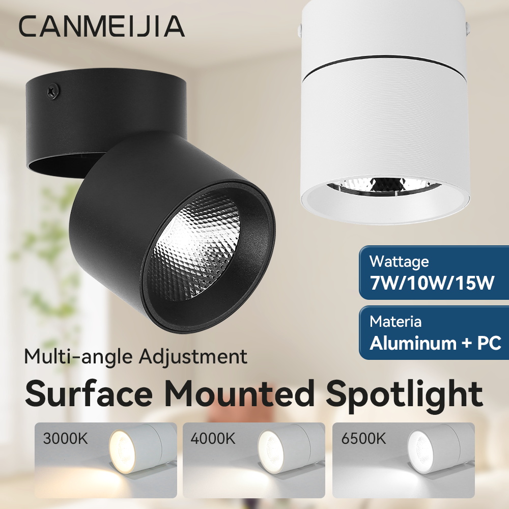 3 colors Foldable Spotlight LED Downlight Surface Mounted Spot Light ...