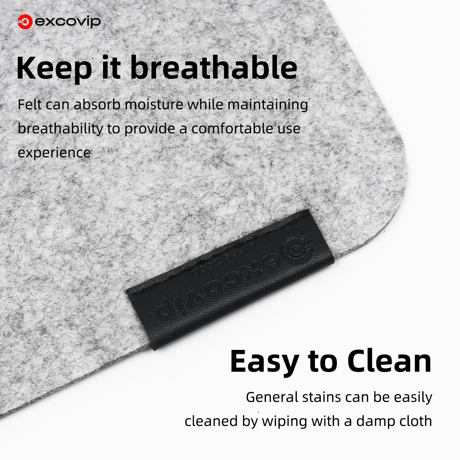 Felt Mouse Pad Large Non Slip Soft Light Gray Desktop Computer Laptop ...