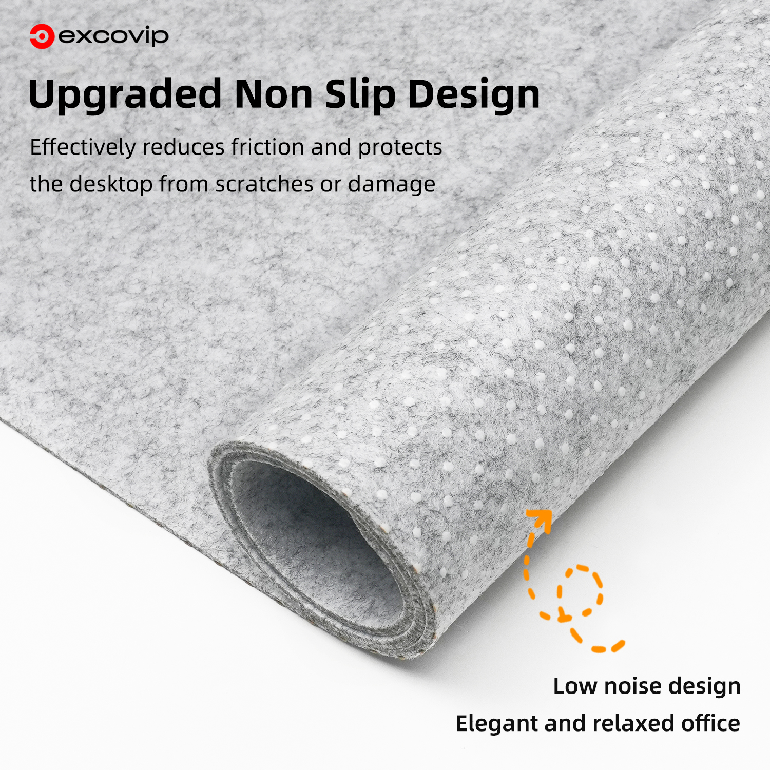 Felt Mouse Pad Large Non Slip Soft Light Gray Desktop Computer Laptop ...