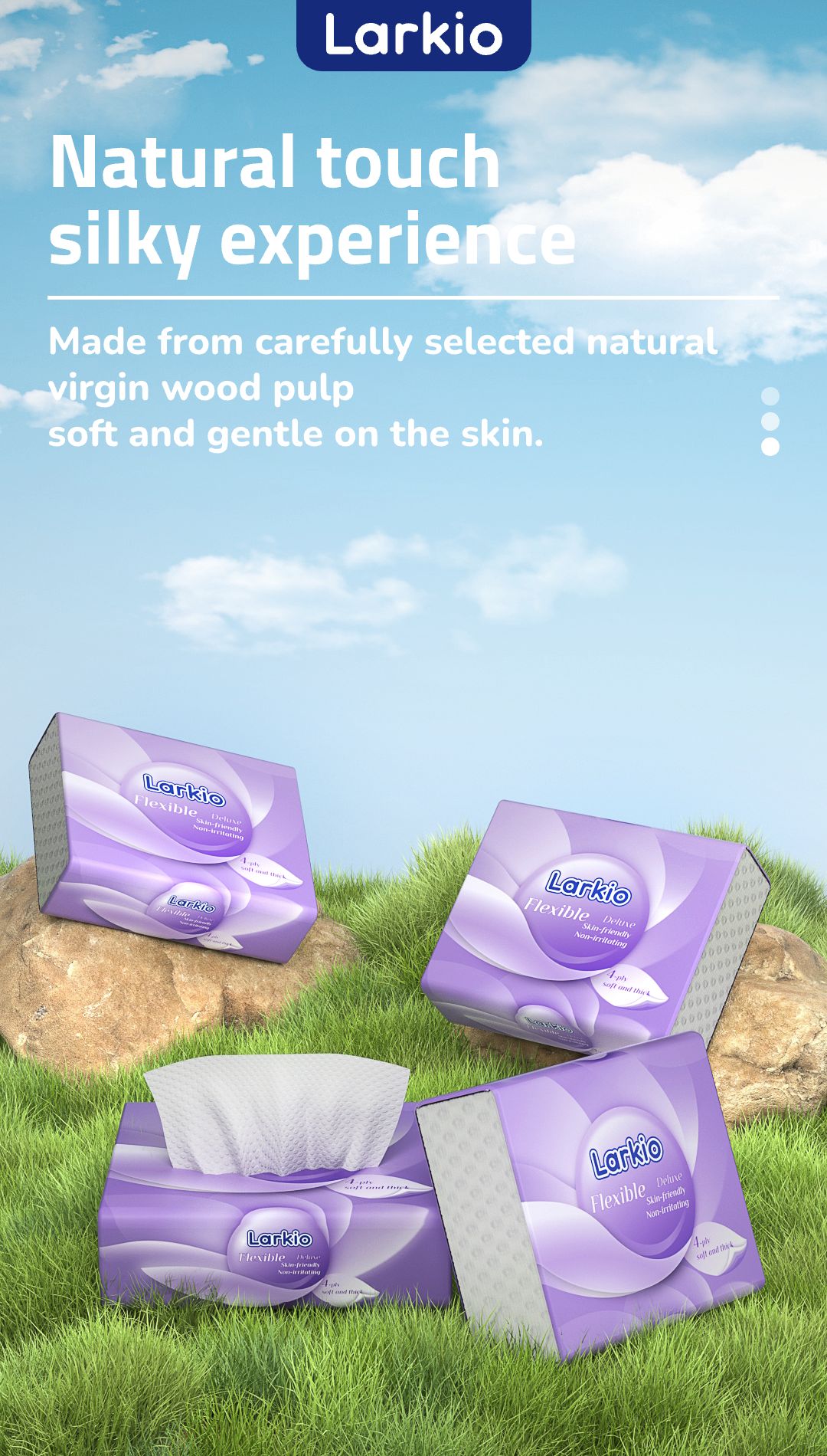 【Larkio】[Bay 1 get 2] 10-pack soft skin-friendly facial tissue original ...