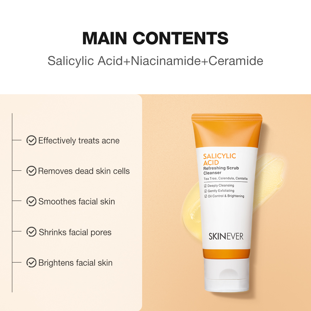 SKINEVER Salicylic Acid Exfoliating Cleanser and Acne Soap Duo for Deep ...