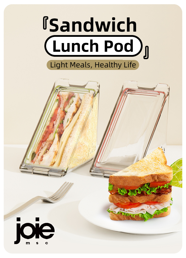 Joie Sandwich Triangle Lunch Box Portable Sandwich Bento Box with Lid ...