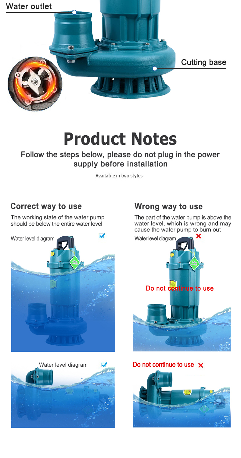 Submersible Water Pump 2600W3.5HP 220V High Lift Water Booster Pump Jet ...