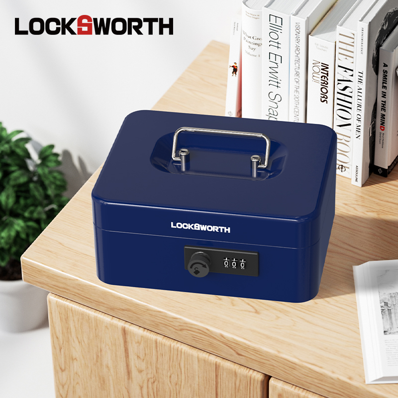 Deli Locksworth Cash Box Portable Safe Box Key Security Safe Box 3 ...
