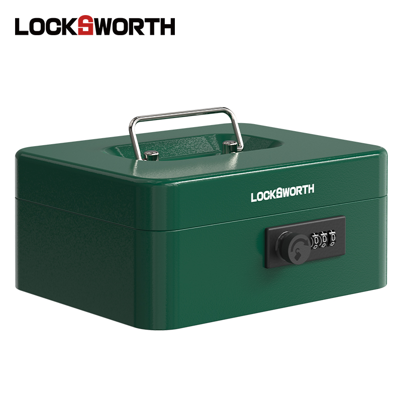 Deli Locksworth Cash Box Portable Safe Box Key Security Safe Box 3 ...