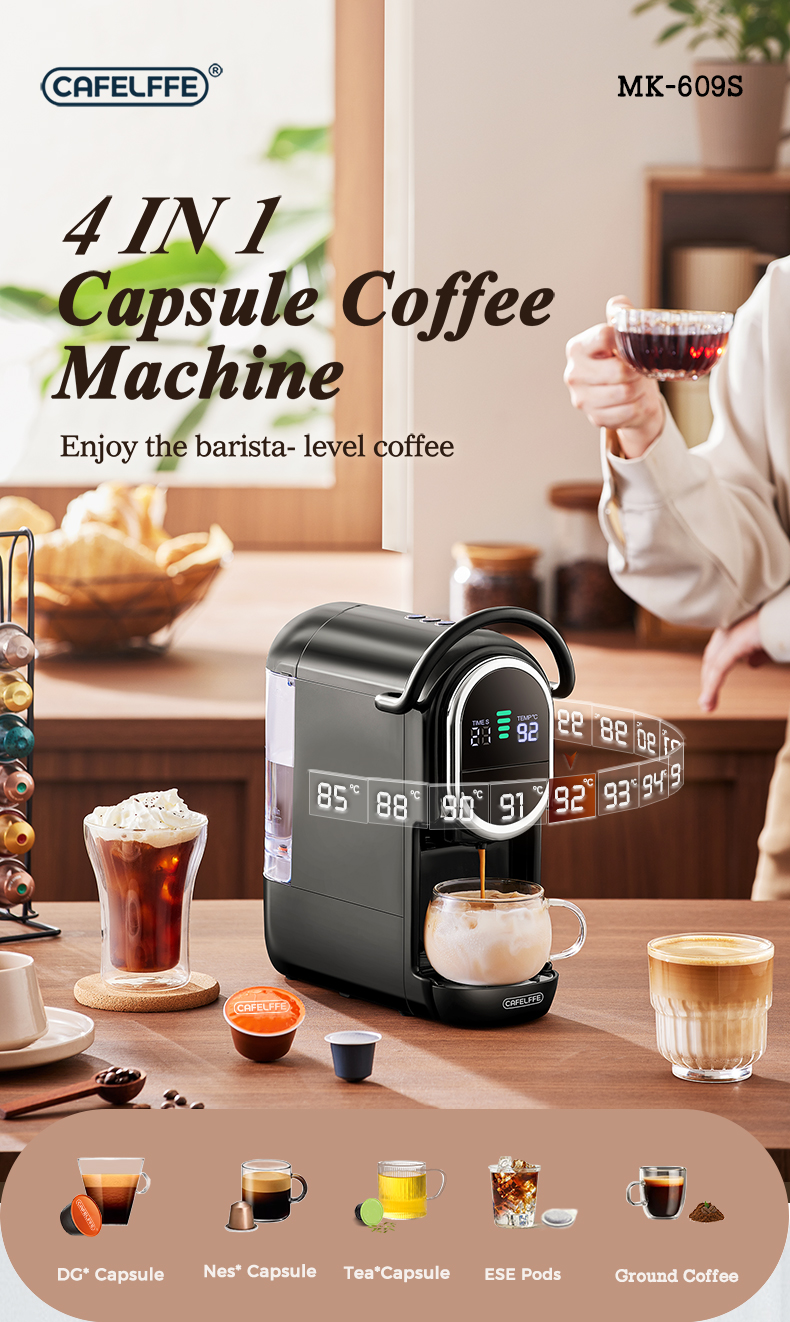Cafelffe 4 IN 1 Capsule Coffee Machine Hot Cold Coffee Maker For ...
