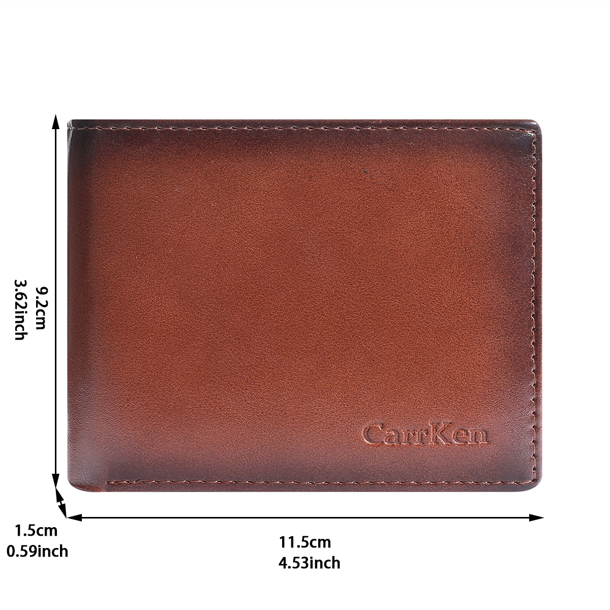 CarrKen Men's Leather Wallet Short Premium Embossed Letter - Solid ...