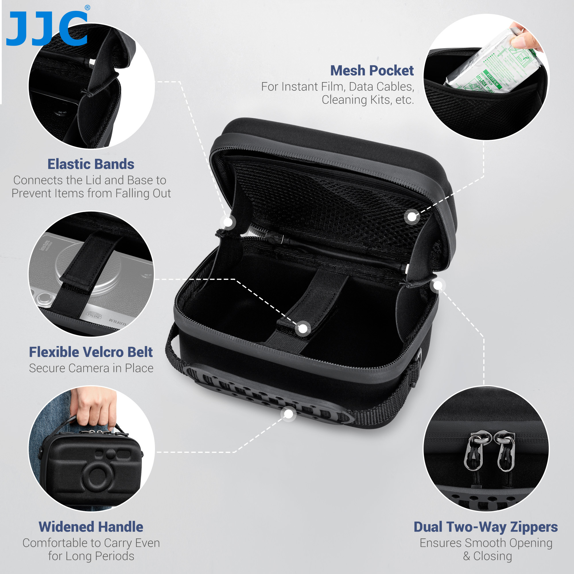 JJC Camera Hard Case Protective Storage Pouch Bag with Shoulder Strap ...