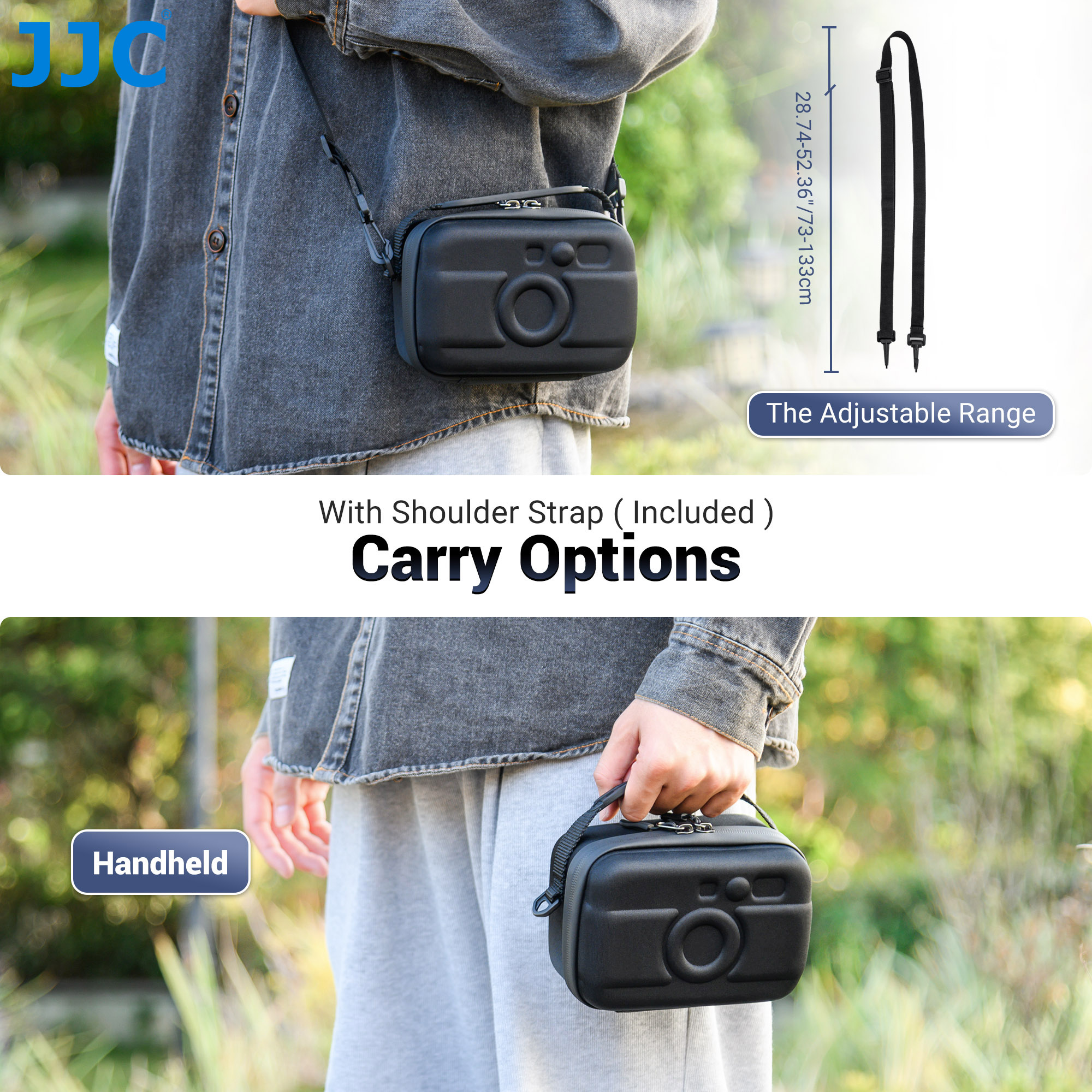 JJC Camera Hard Case Protective Storage Pouch Bag with Shoulder Strap ...