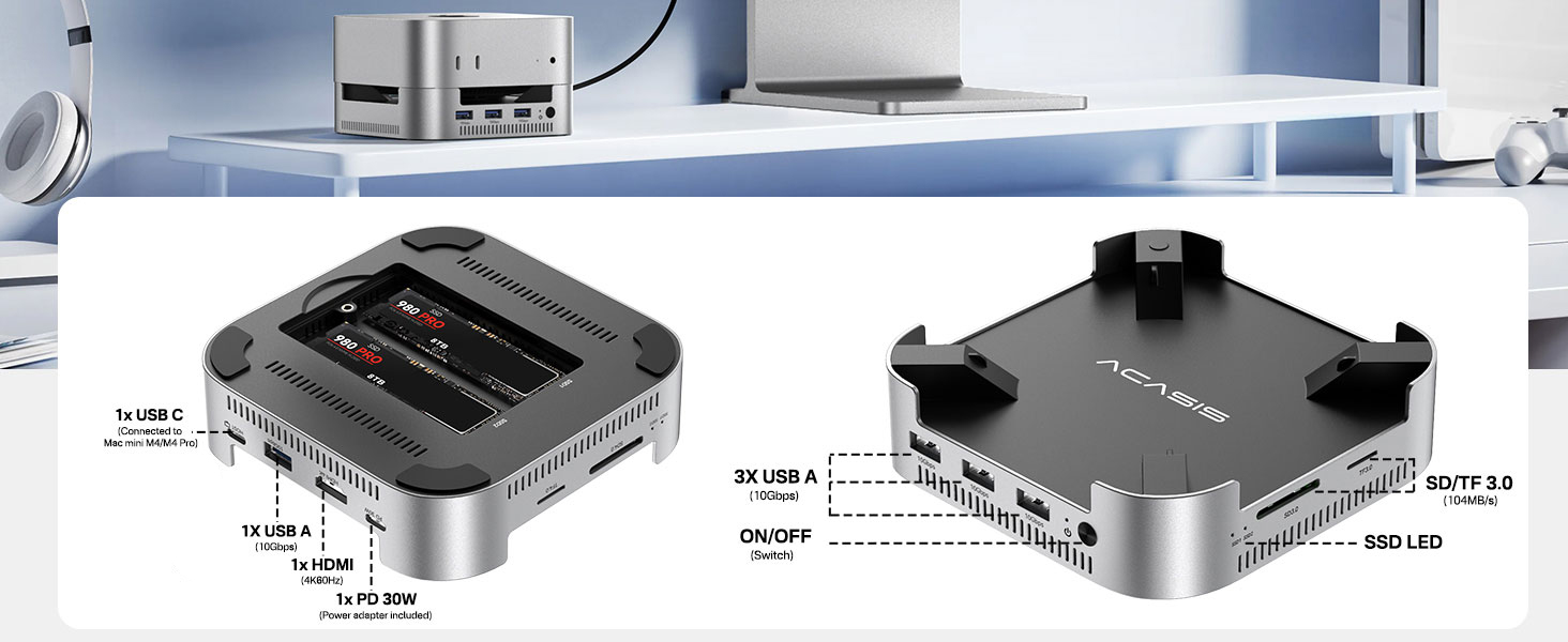 ACASIS 10Gpbs MINI Enclosure Docking StationCompatible with Thunderbolt ...