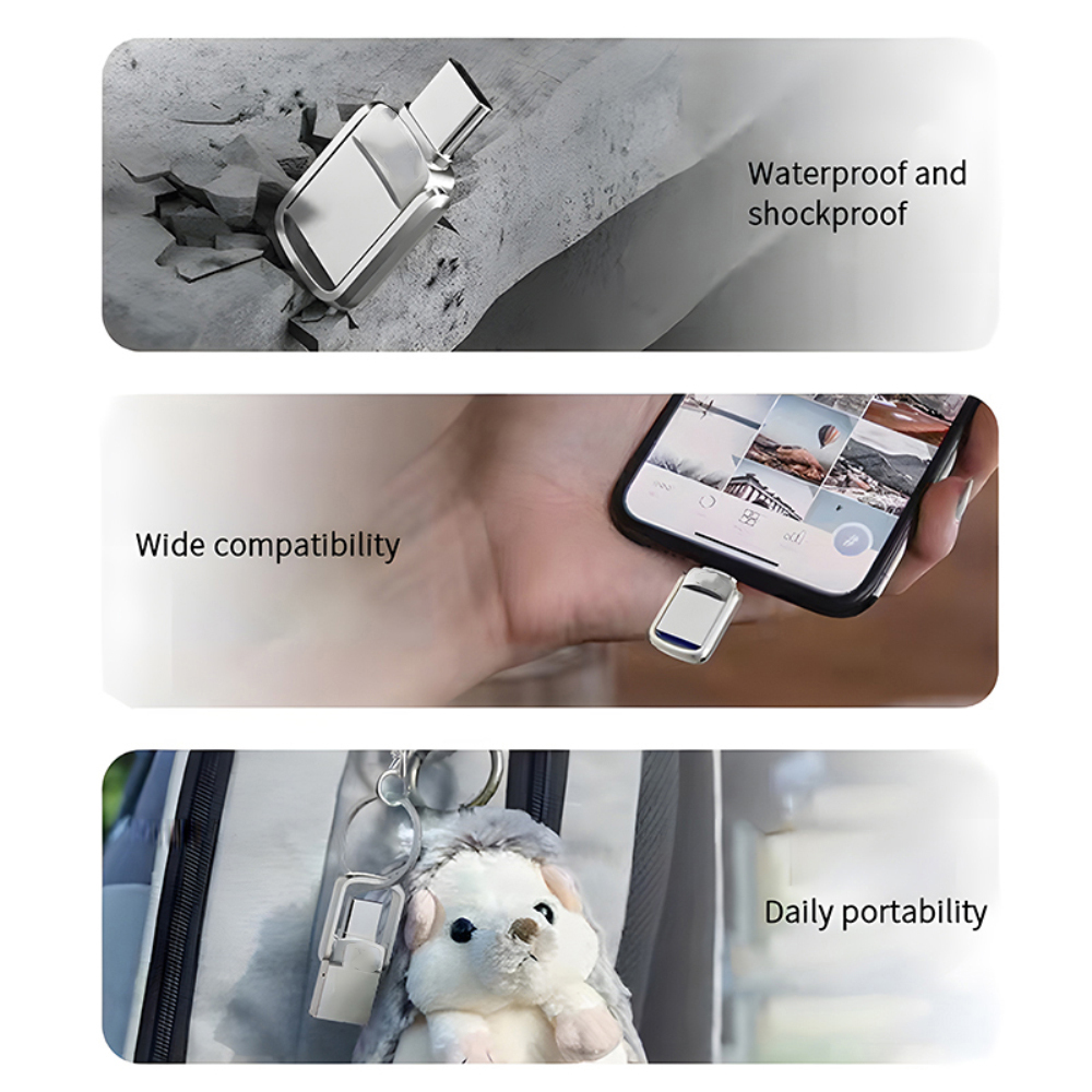 Mini TYPE-C Two-in-One Flash Driver 512GB/256GB/128GB/1TB/2TB USB3.0 ...