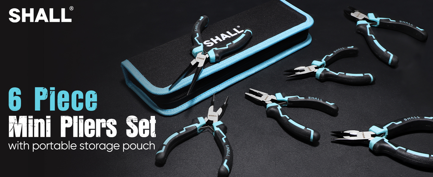 SHALL 6-Piece Mini Pliers Set with Pouch included Diagonal plier Long ...