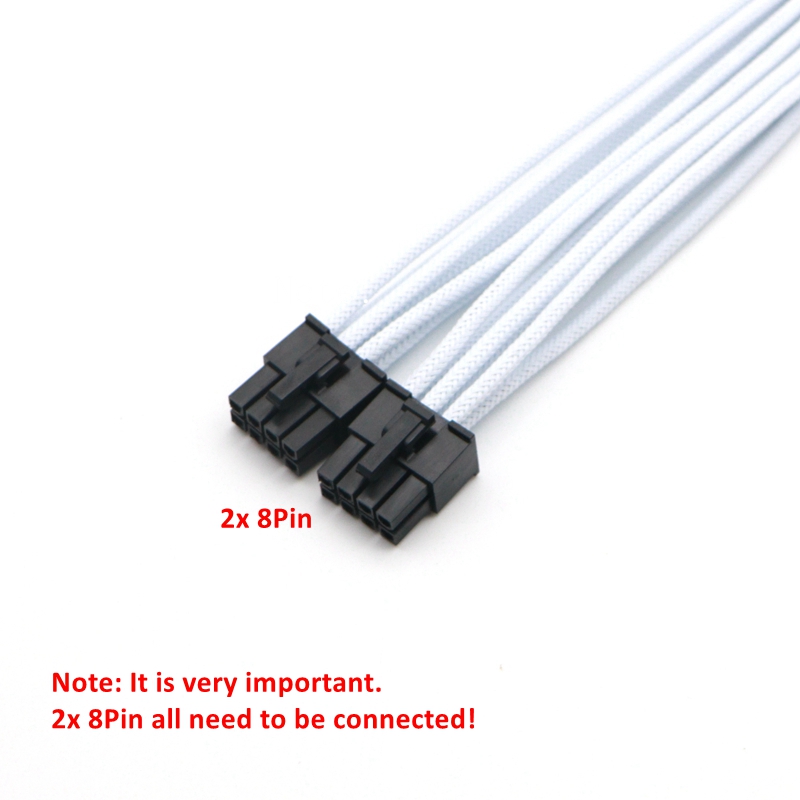 Custom Sleeved 12VHPWR 12+4Pin to 2pcs Male 8Pin Modular PSU Cable for ...