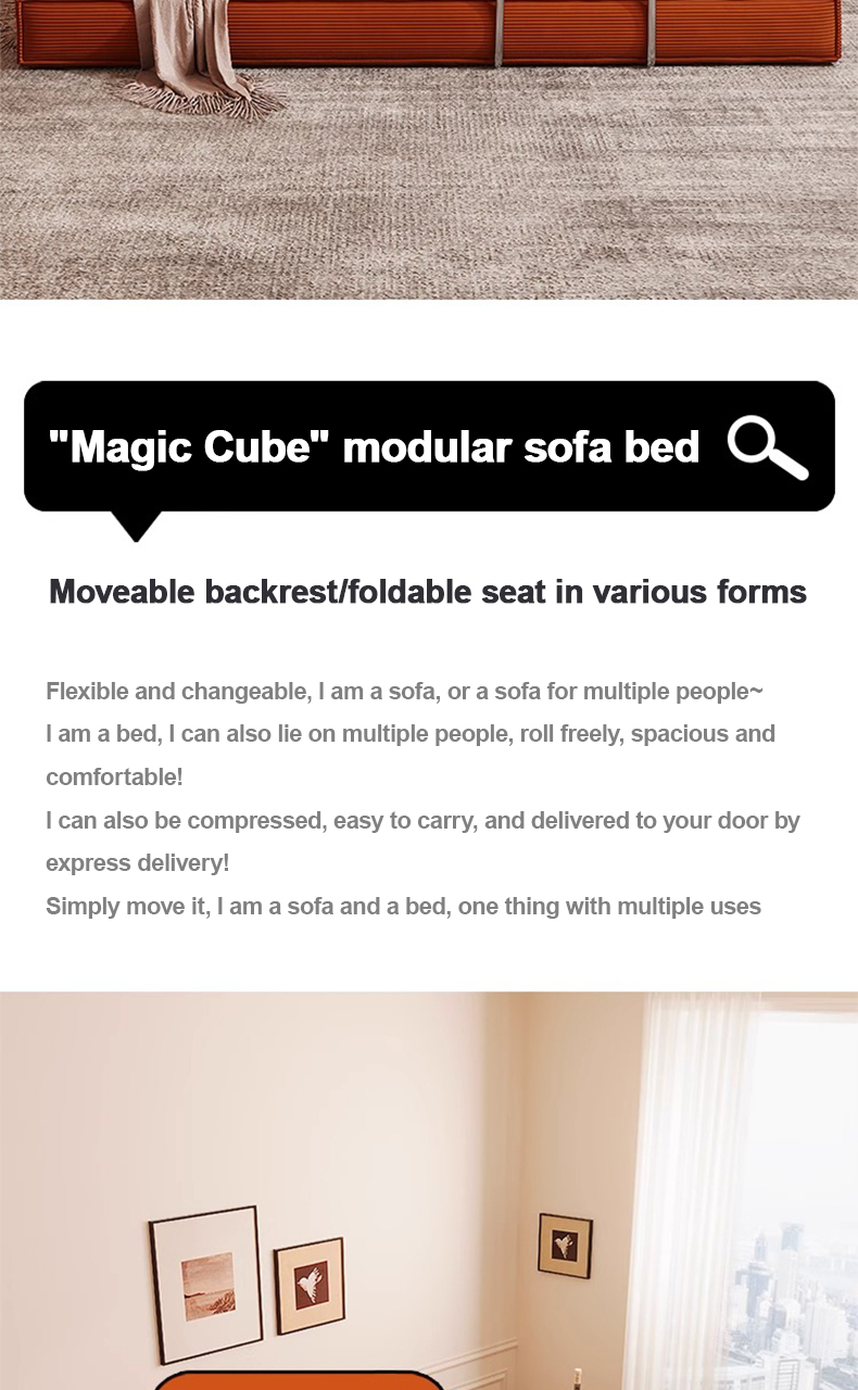 YOZOTO Furniture Folding sofa bed integrated dual-purpose full sponge ...