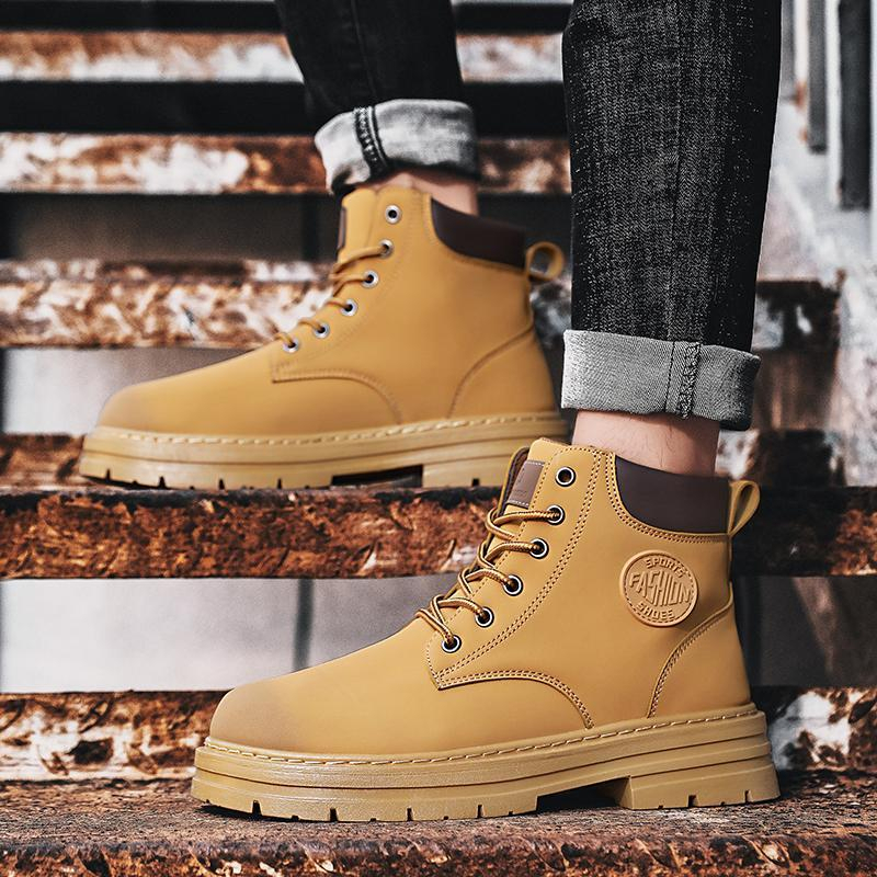 NC 2025 New Men's High Top Boots Leather Shoes Fashion Martin Boots Men ...