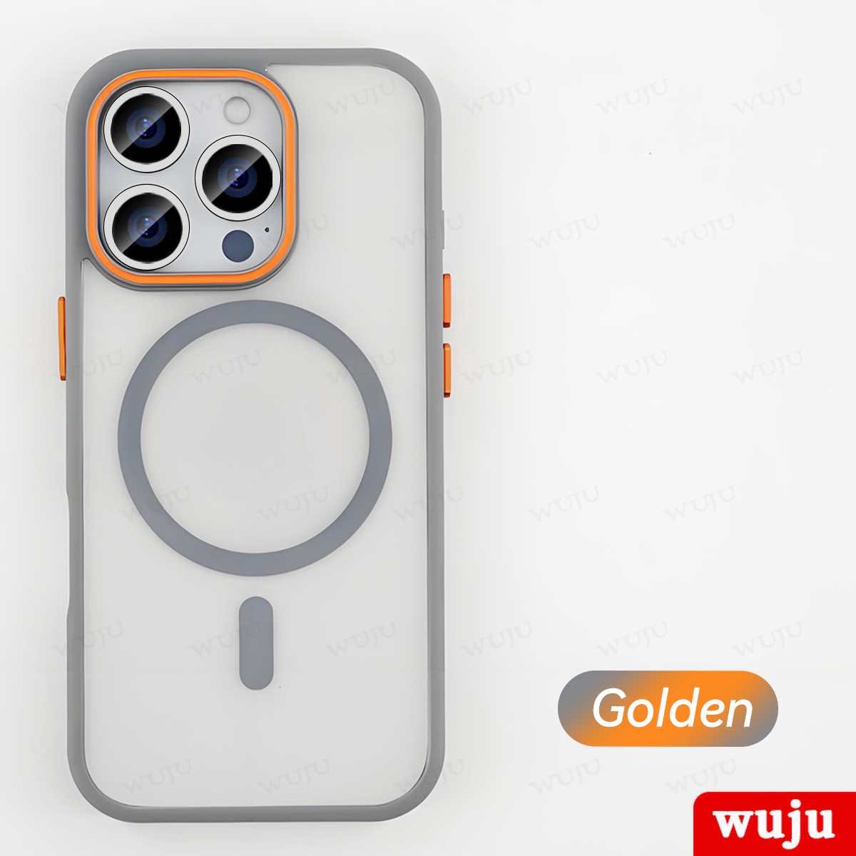 WUJU Luxury Magnetic Wireless Charging Transparent Phone Case Compatible For iPhone 16 15 14 13 ...