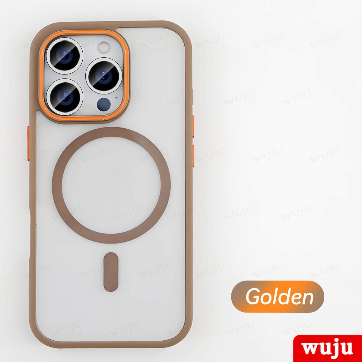 WUJU Luxury Magnetic Wireless Charging Transparent Phone Case Compatible For iPhone 16 15 14 13 ...