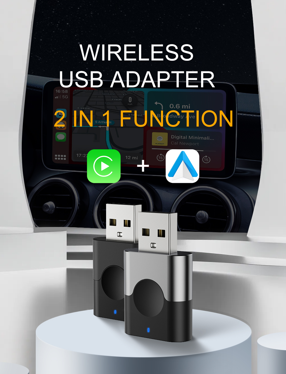 XUDA 2025 Wireless CarPlay Android Auto Wireless Adapter Smart Mini Box ...