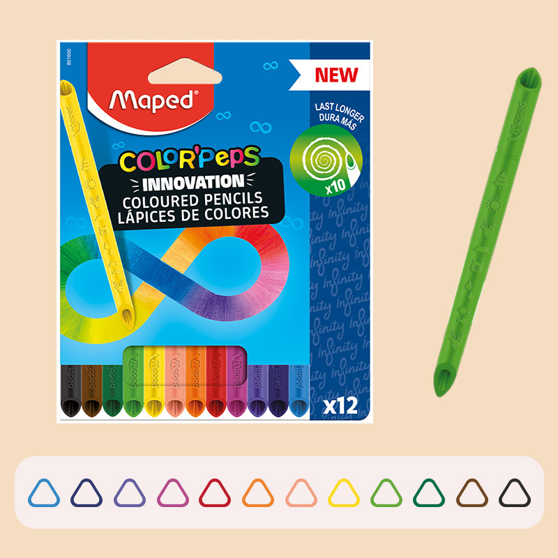 Maped Infinite Magic Wand 12-Color Washable Crayons | Non-Sticky ...