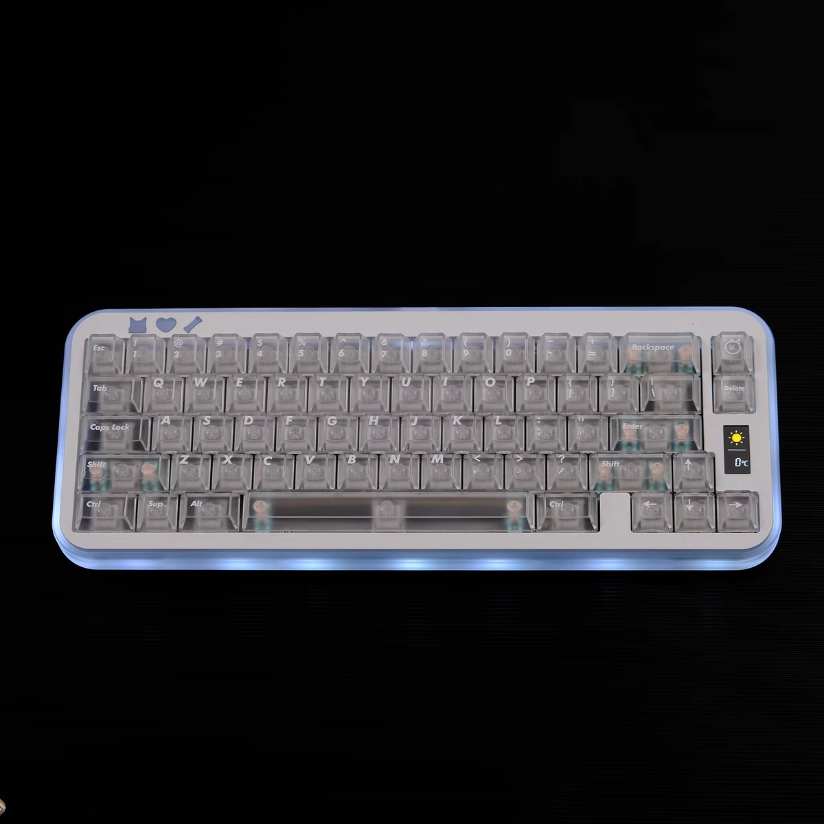 Aifei Foggy Transparent white Keycaps RGB matte 122 keys set for ...